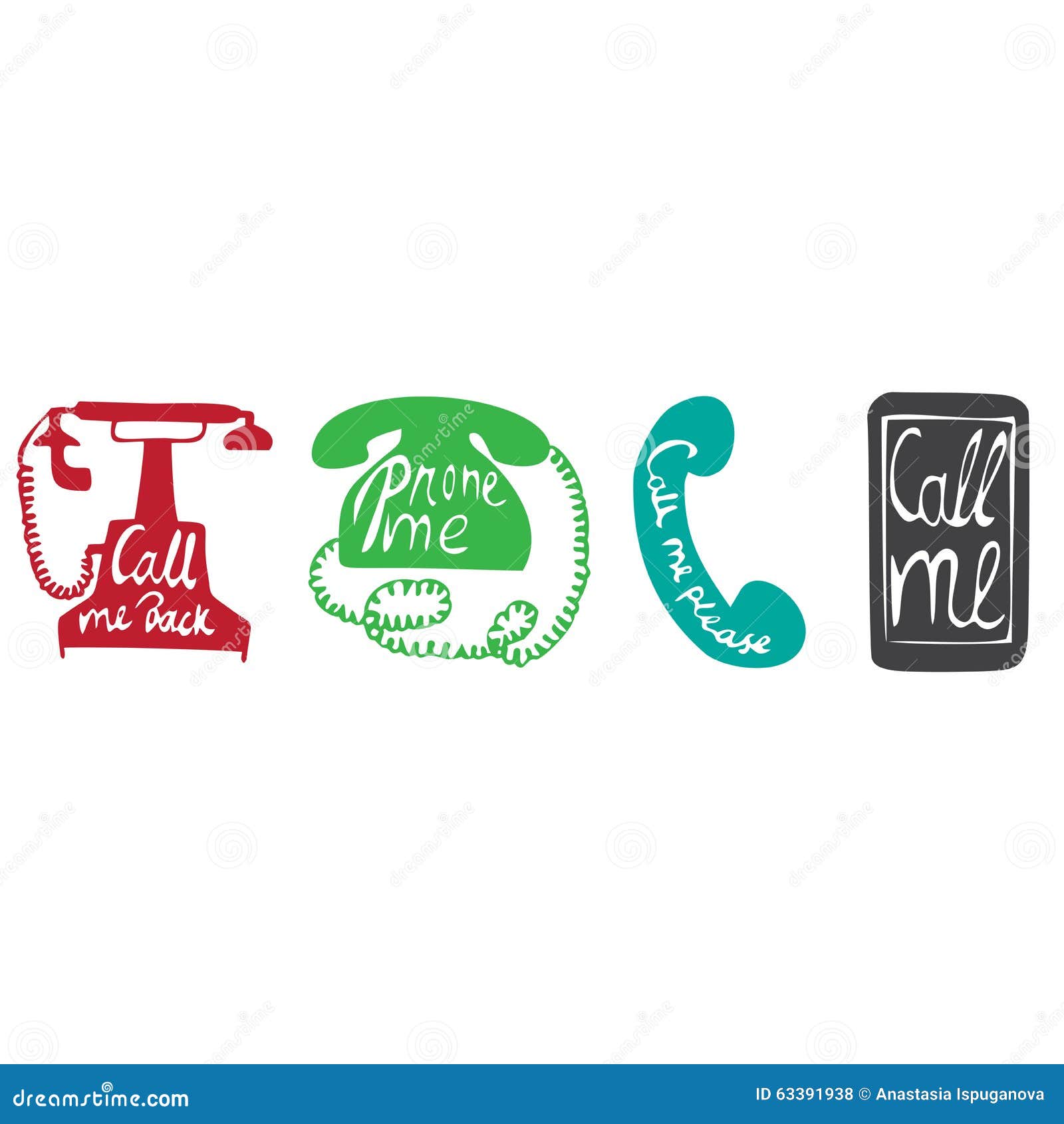 Smartphone, Phone Modern and Retro Illustration with Calligraphy Stock ...