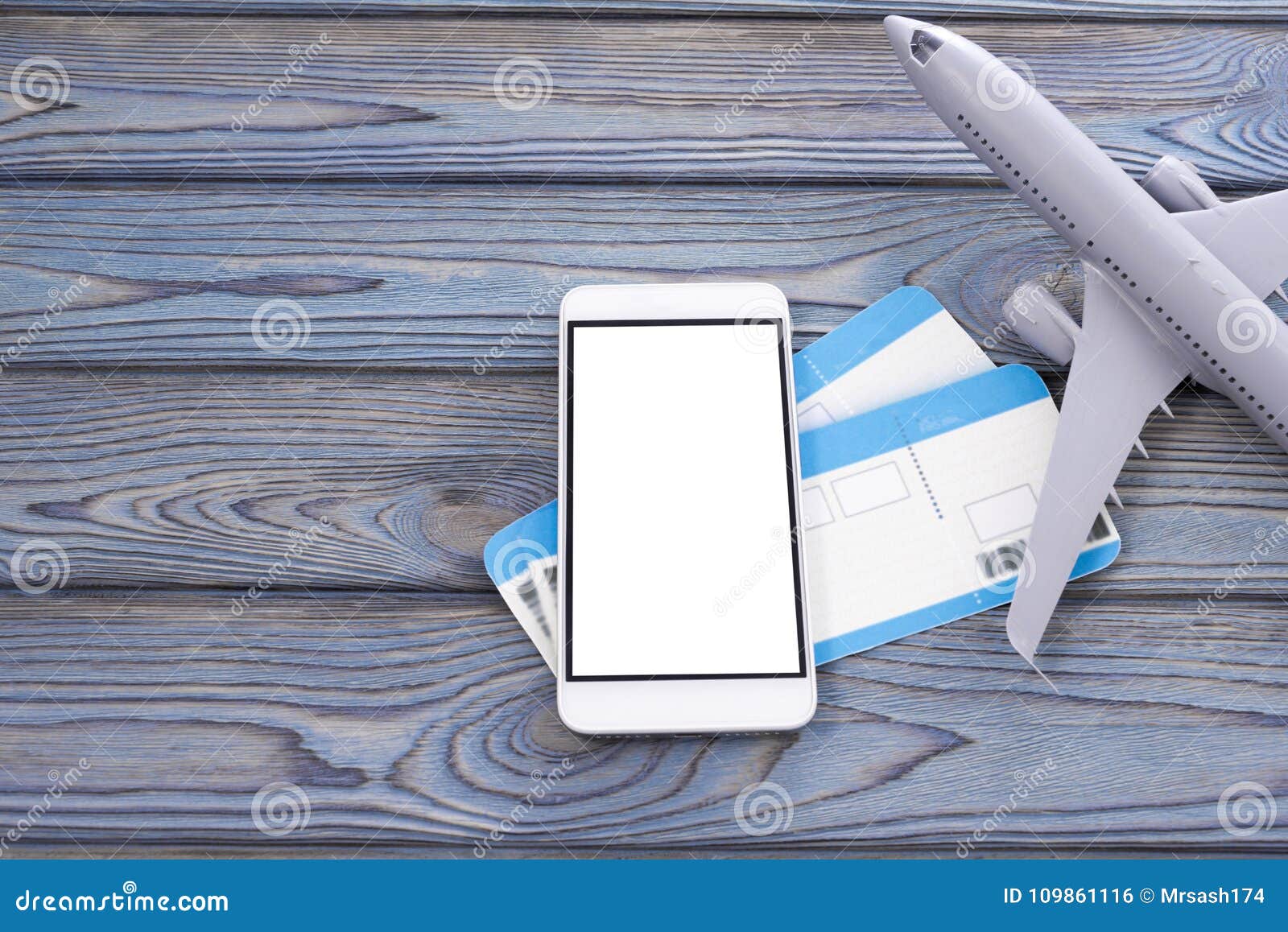 Smartphone, Plane Tickets on the Background Stock Photo - Image of ...