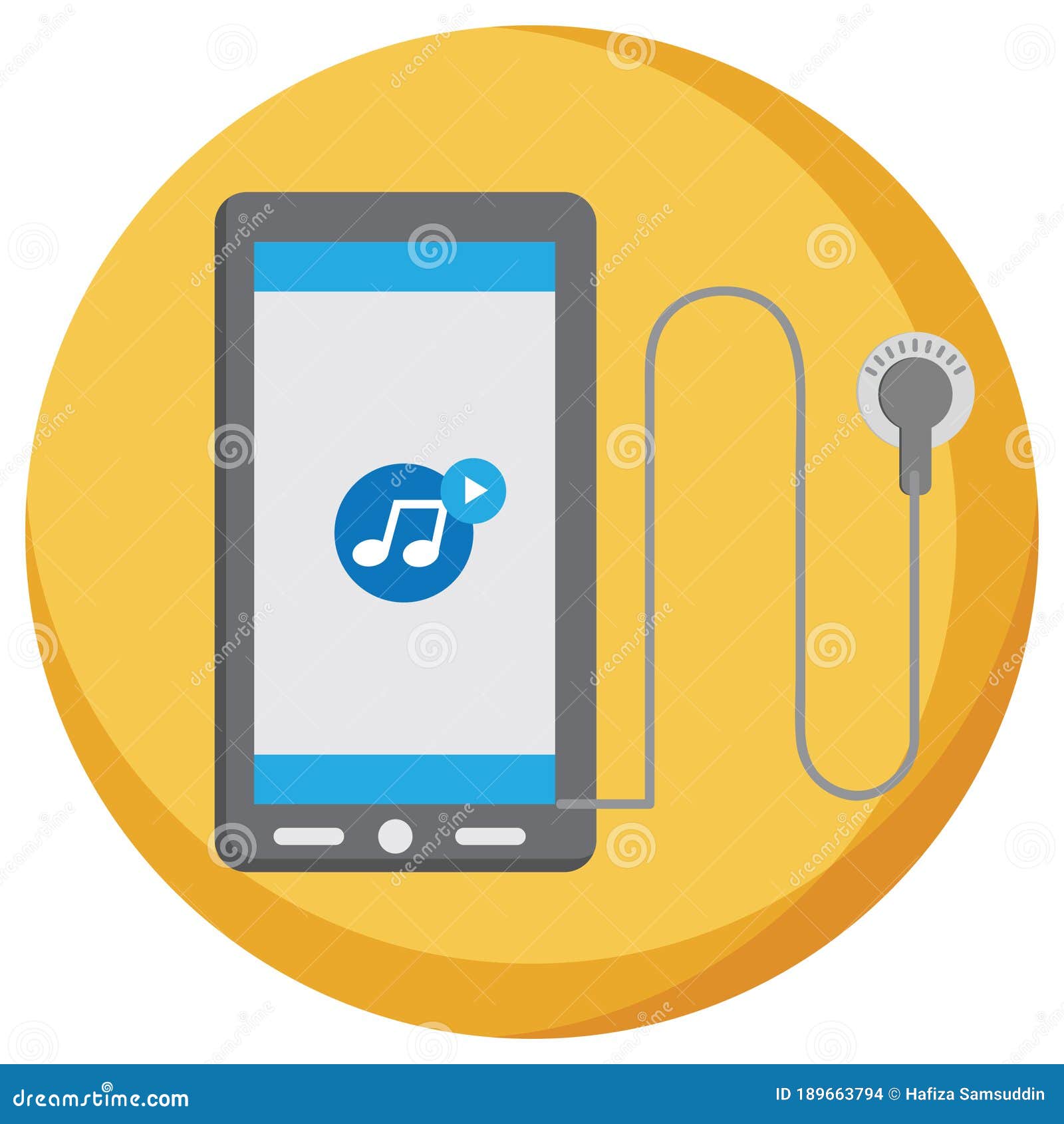 Smartphone Playing Music. Vector Illustration Decorative Design Stock ...