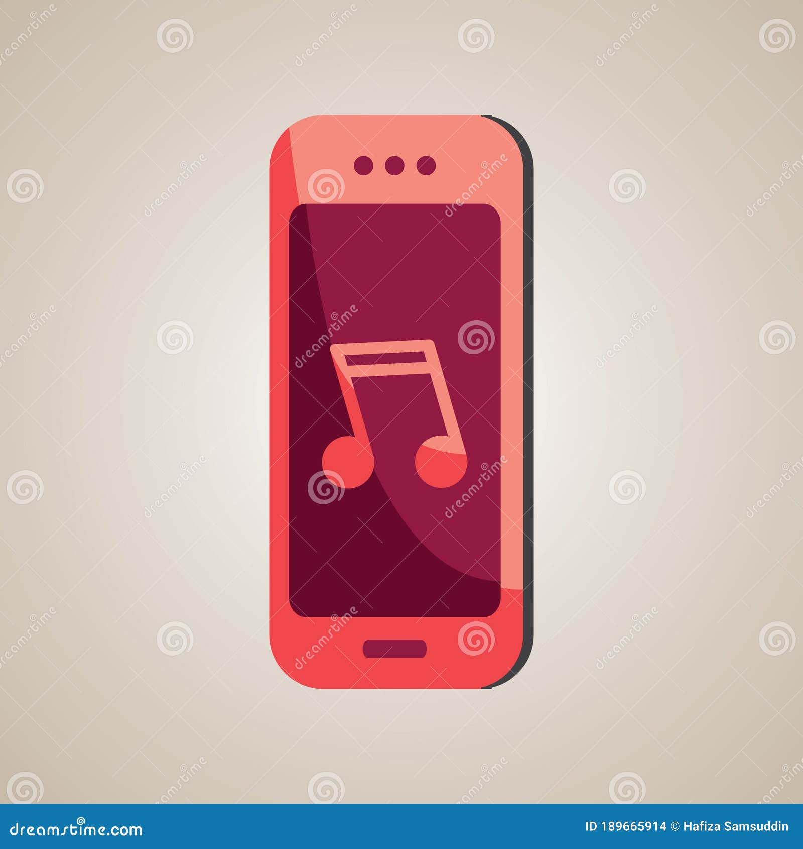 Smartphone Playing Music. Vector Illustration Decorative Design Stock ...