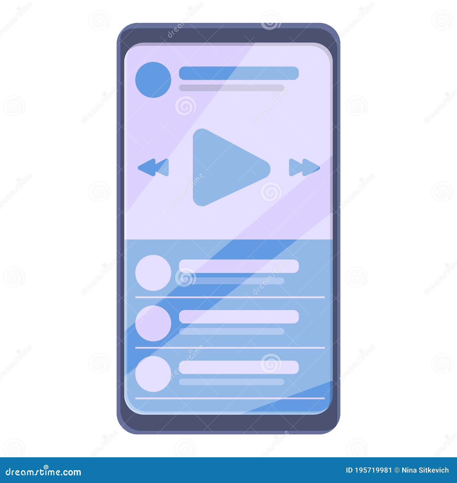 Smartphone Playlist Icon, Cartoon Style Stock Vector - Illustration of ...