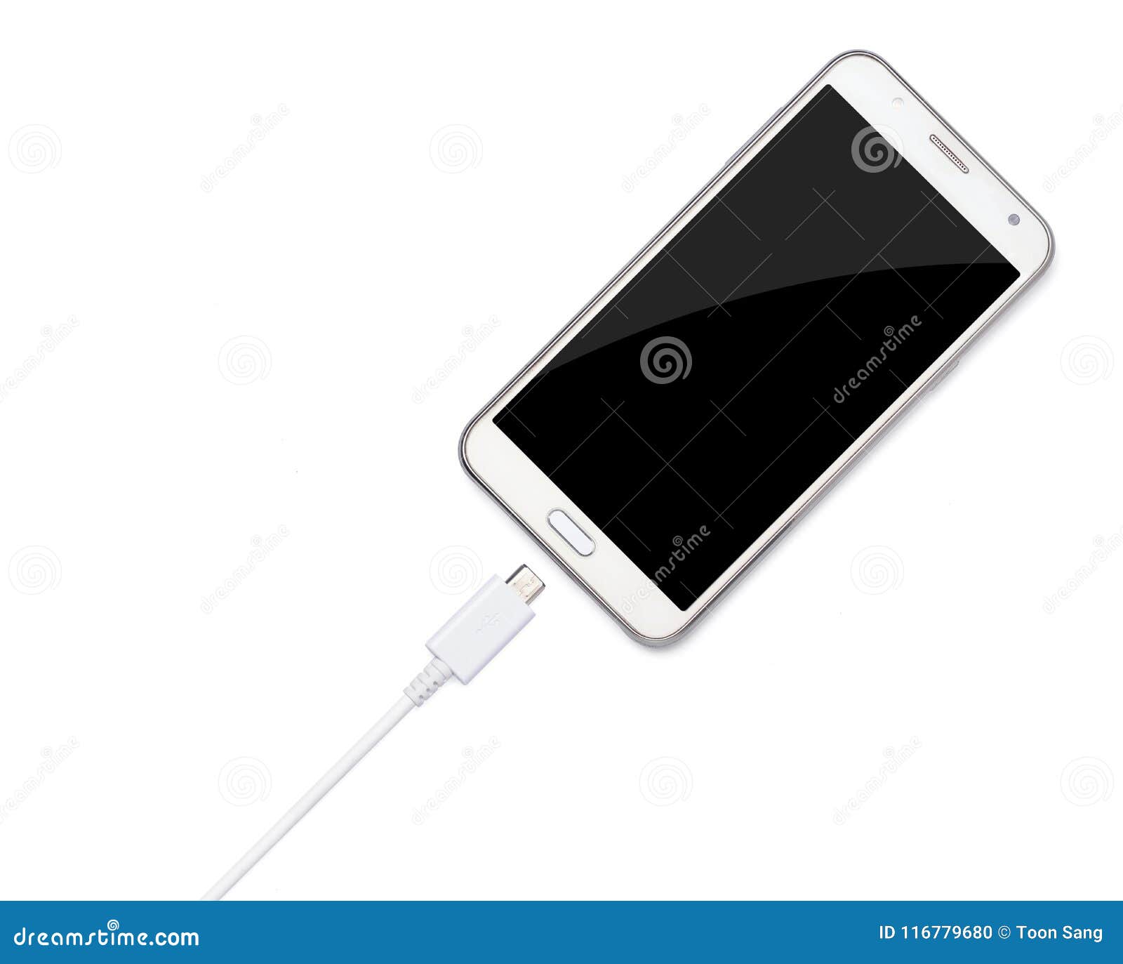 Smartphone Plug in with Micro USB Stock Photo - Image of isolate ...