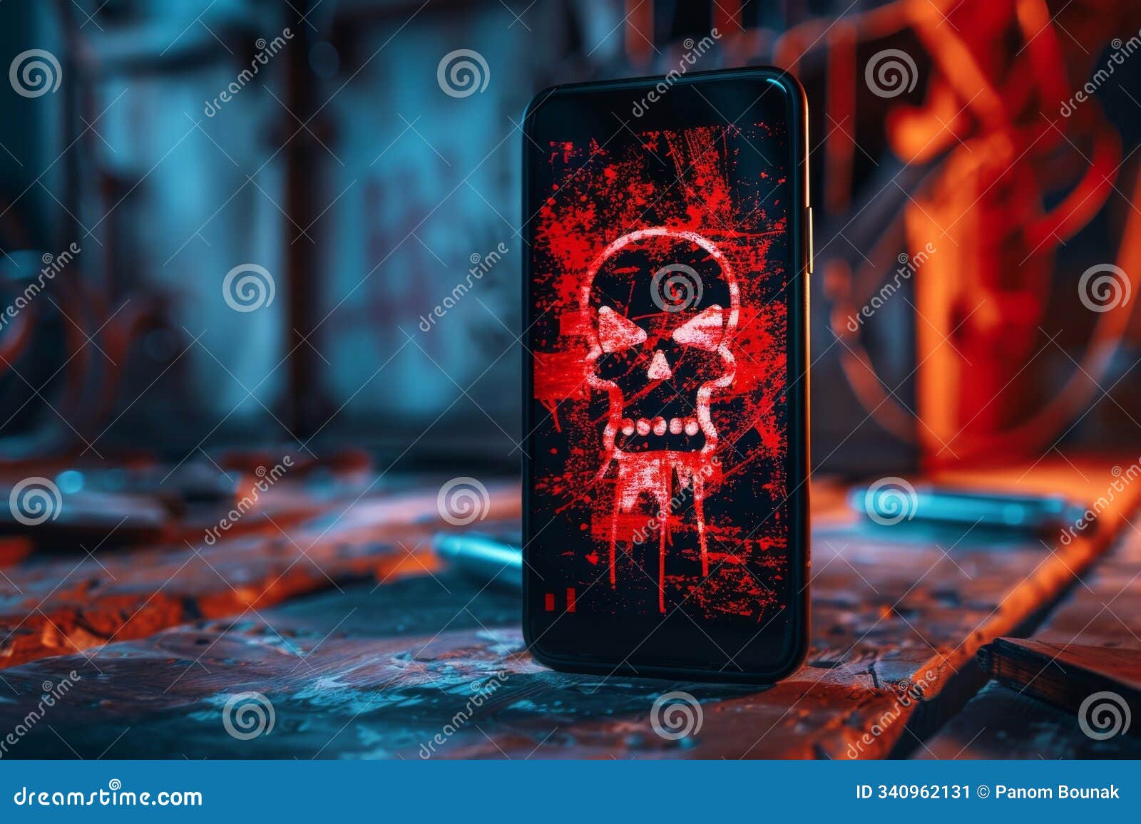 Smartphone with Poison Symbol on Screen, Representing Social Media ...