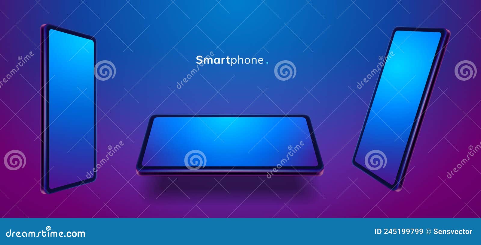 Smartphone Presentation, Different Sides 3D View Stock Vector ...