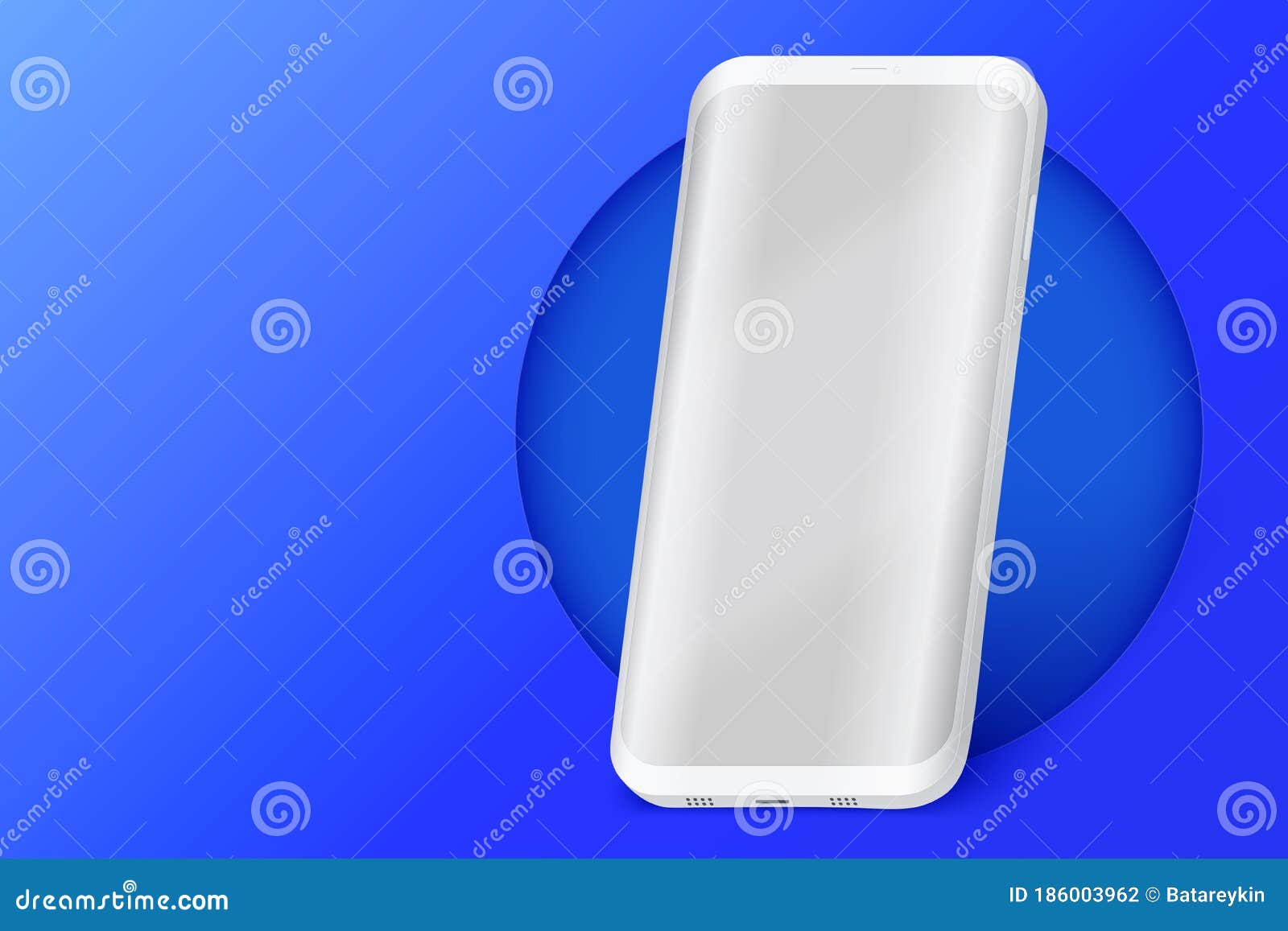 Smartphone Presentation Mockup in Blue Color Stock Vector ...