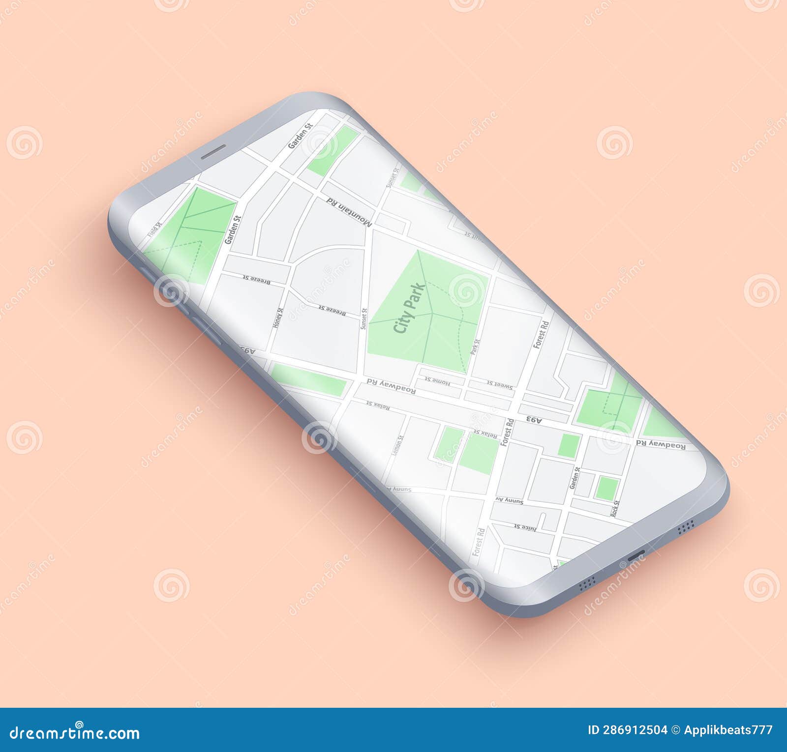 Smartphone Presentation Mockup with Map Stock Vector - Illustration of ...