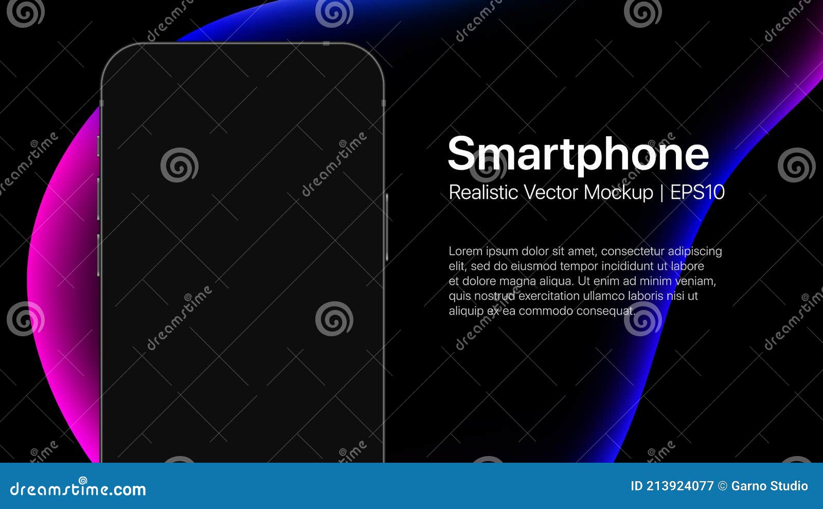 Smartphone Presentation Mockup Slide with Liquid Bubble Stock Vector ...