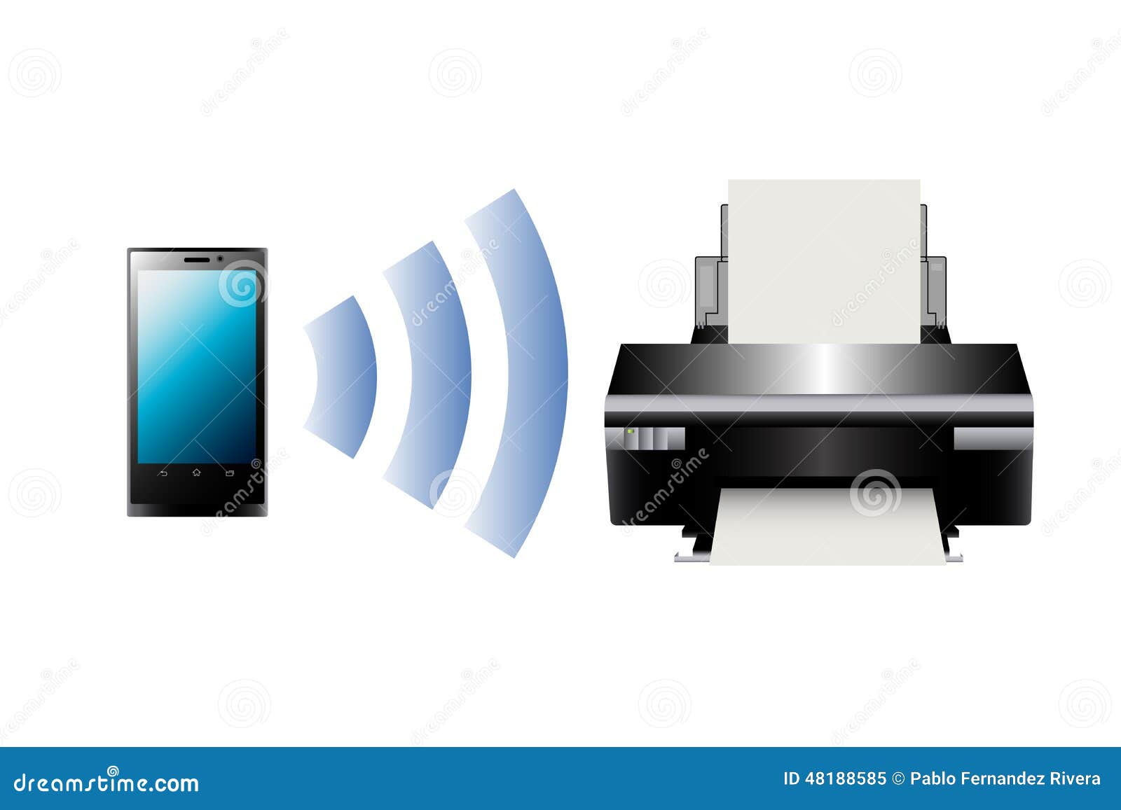 Smartphone Printer stock illustration. Illustration of smartphones ...