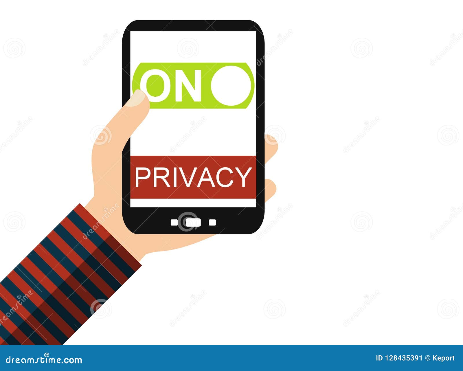 Smartphone: Privacy on - Flat Design Stock Illustration - Illustration ...