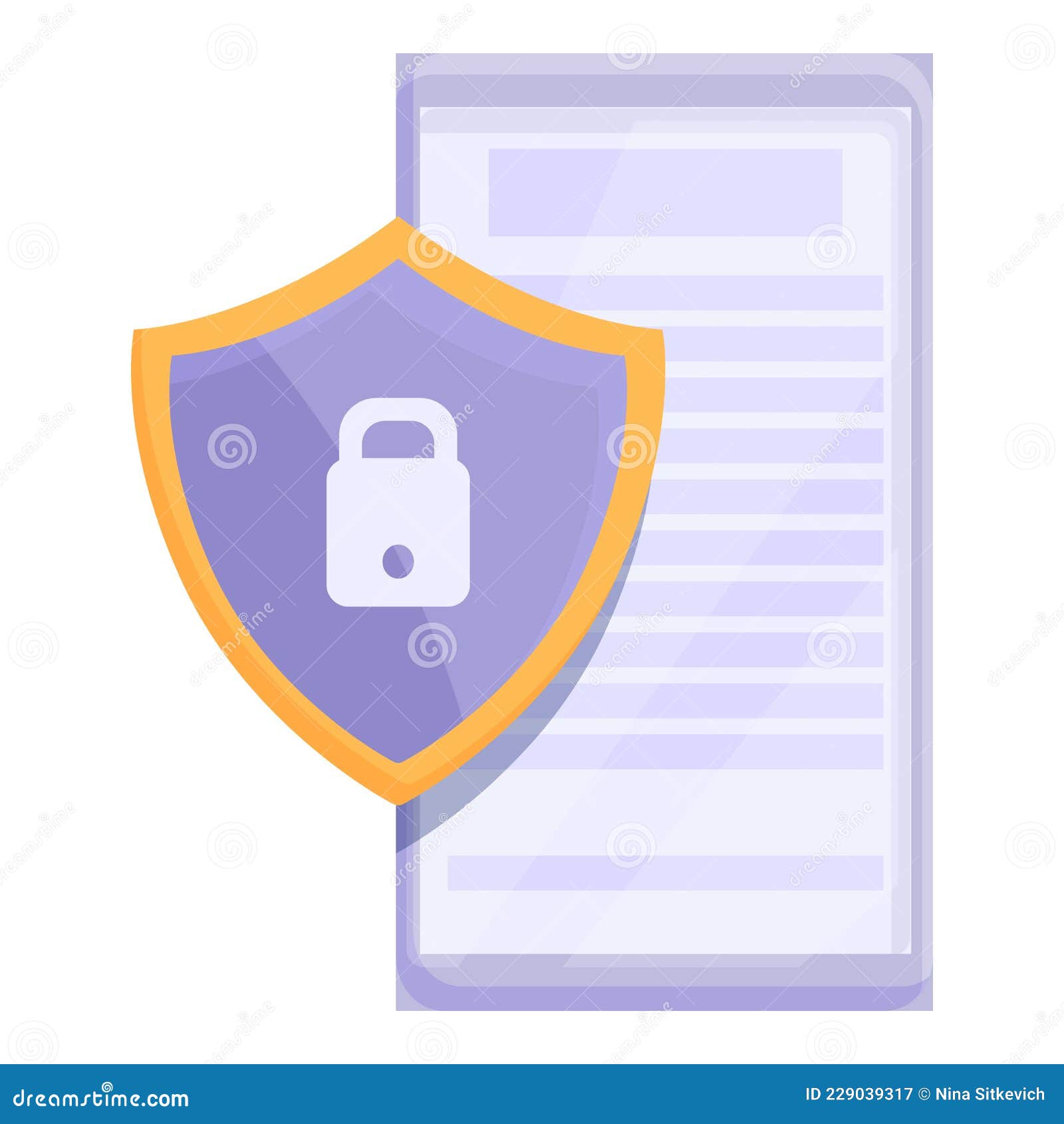 Smartphone Privacy Icon Cartoon Vector. Data Policy Stock Vector ...