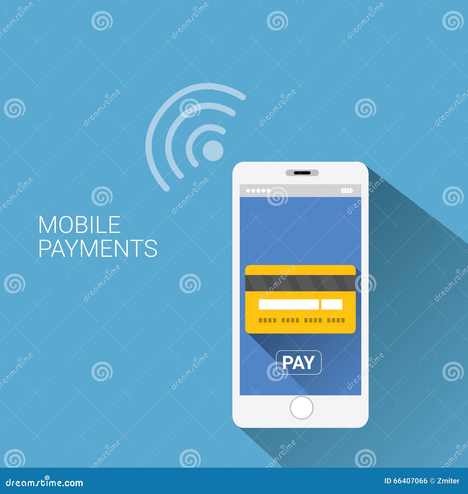 Smartphone Processing of Mobile Payments Stock Vector - Illustration of ...