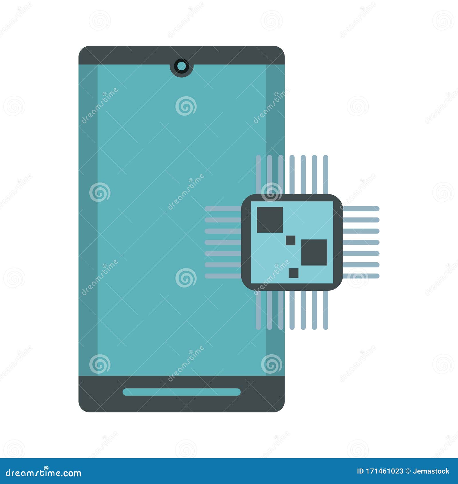 Smartphone with Processor Devices Technology Stock Vector ...