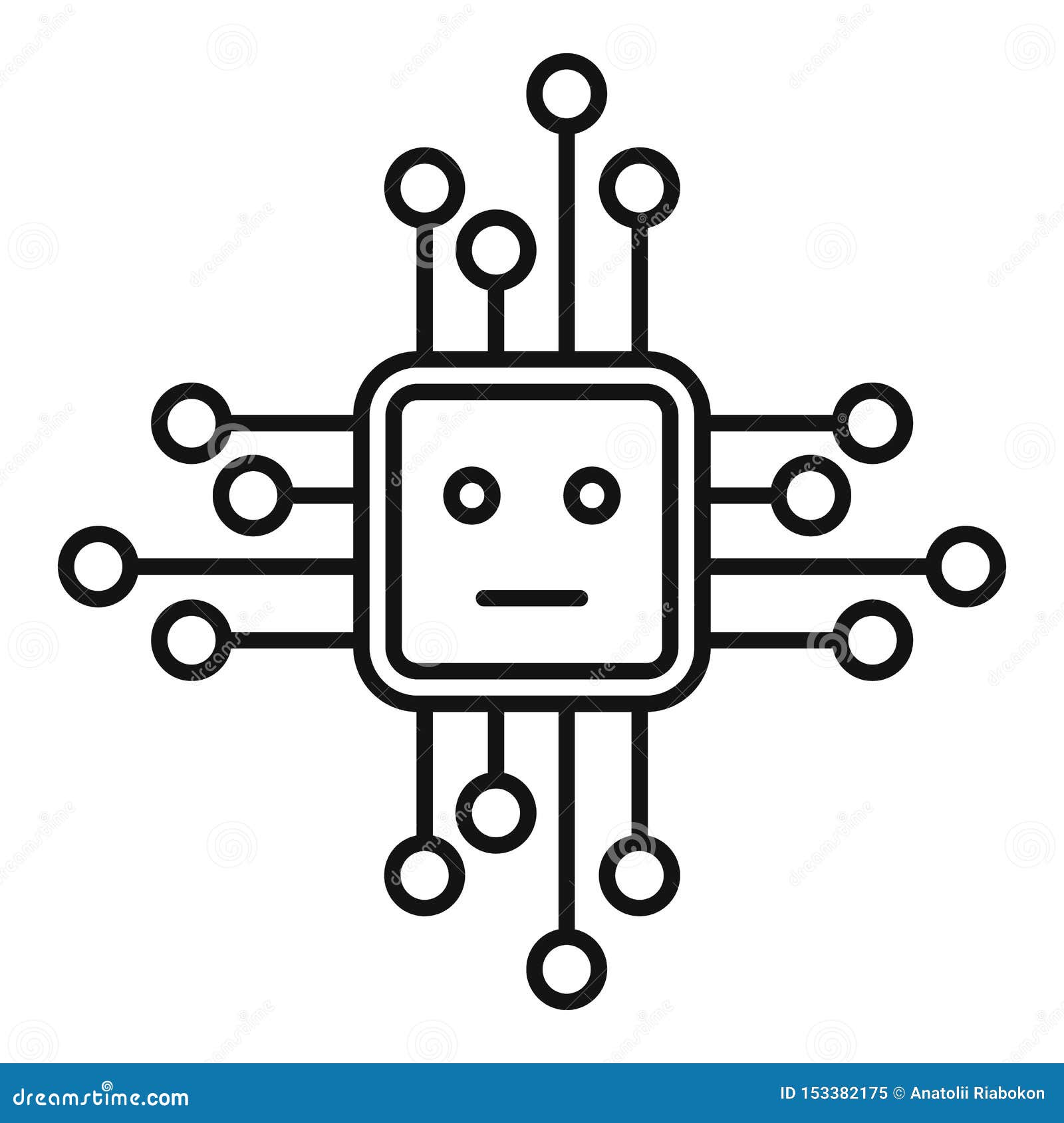 Smartphone Processor Icon, Outline Style Stock Vector - Illustration of ...