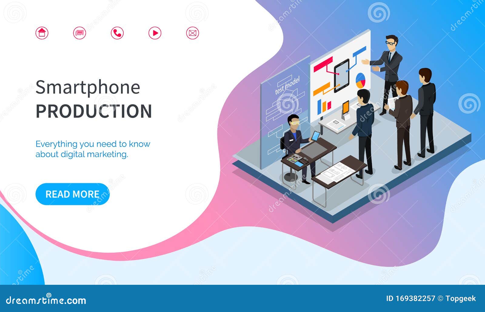 Smartphone Production Process Isometric Design Stock Photo ...