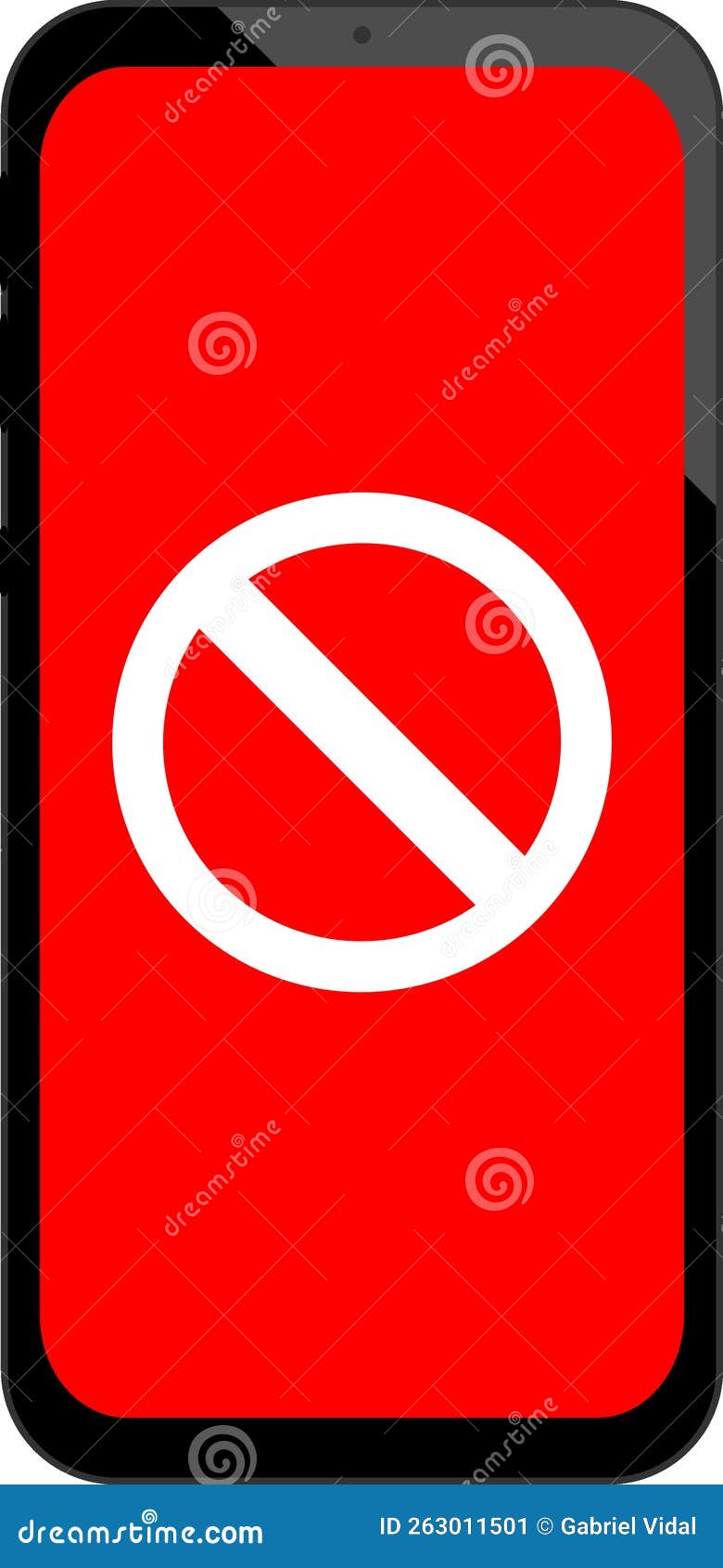 Smartphone with Prohibition Sign on Screen, Smartphone with Restriction ...