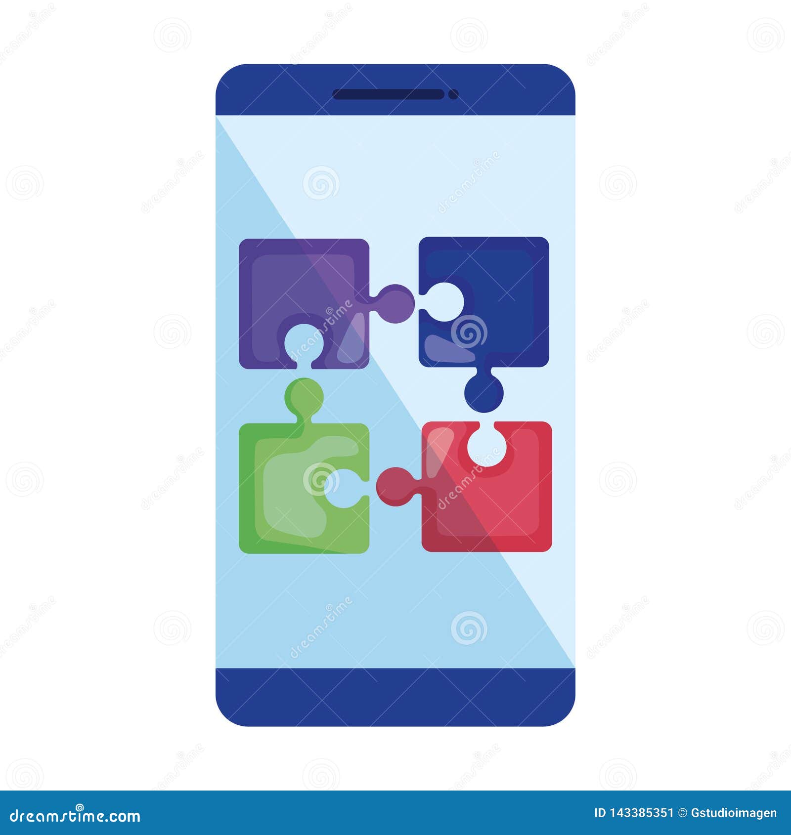 Smartphone with Puzzle Pieces Stock Vector - Illustration of graphic ...