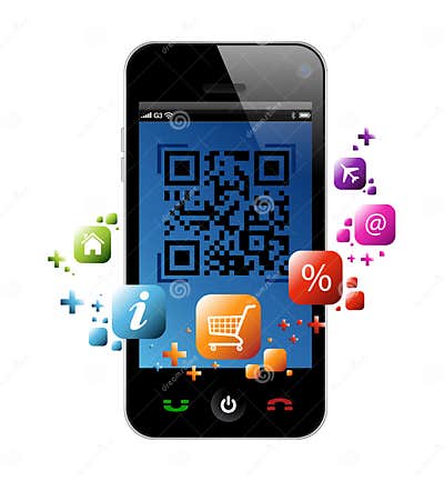 SMARTPHONE QR CODE APP VECTOR ILLUSTRATION Editorial Photo ...