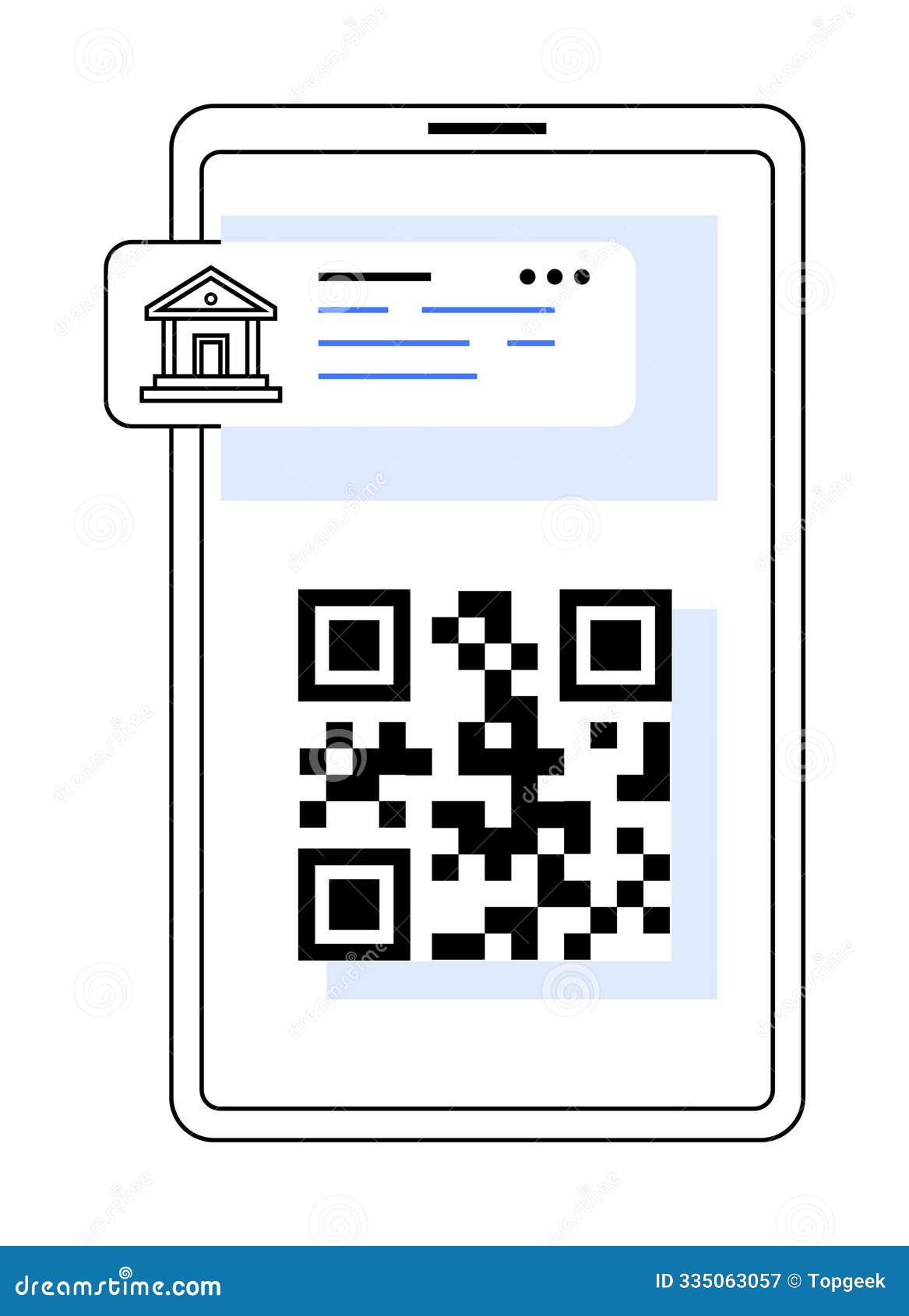 Smartphone Displaying QR Code for Bank Payment Stock Illustration ...