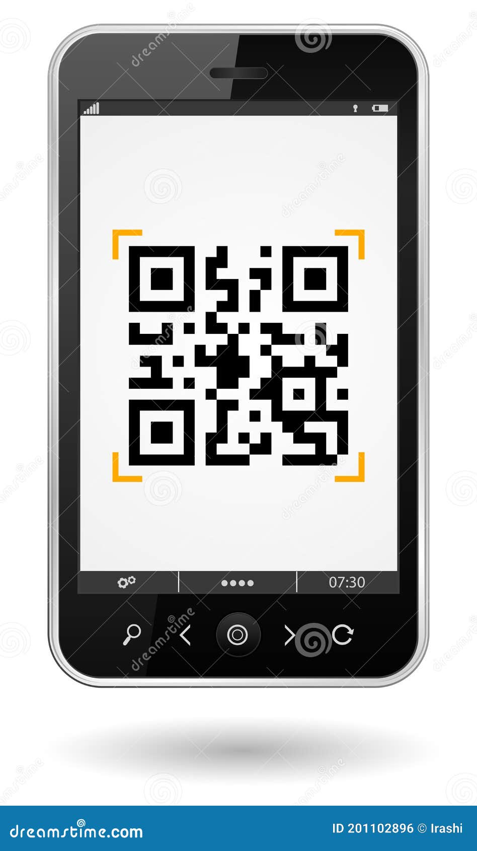 Smartphone with Qr-code Icon Stock Vector - Illustration of hand ...