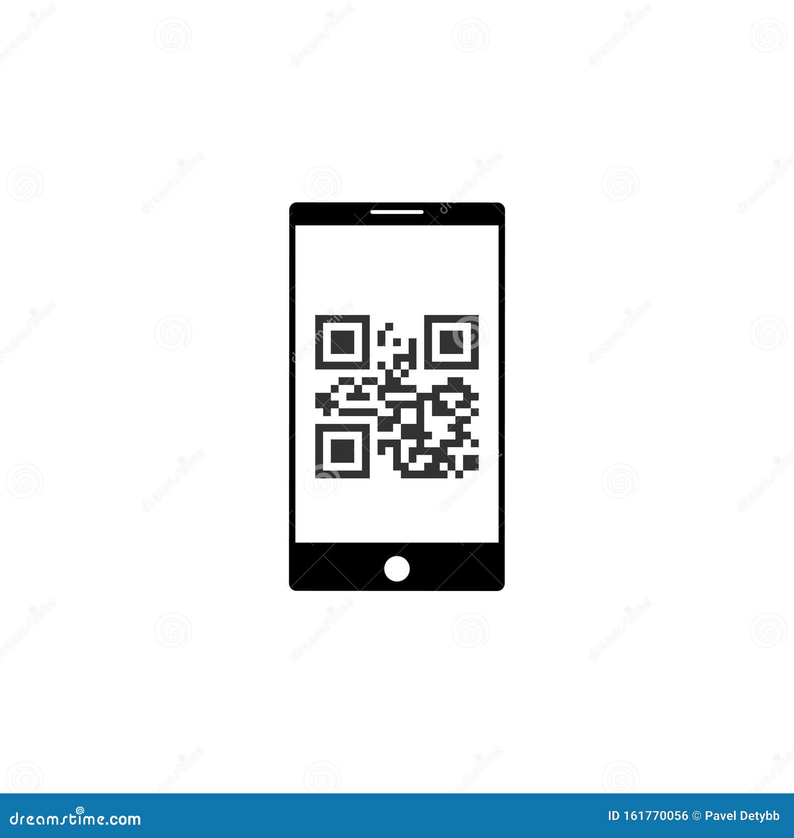 Smartphone, QR Code Icon. Vector Illustration, Flat Design Stock ...