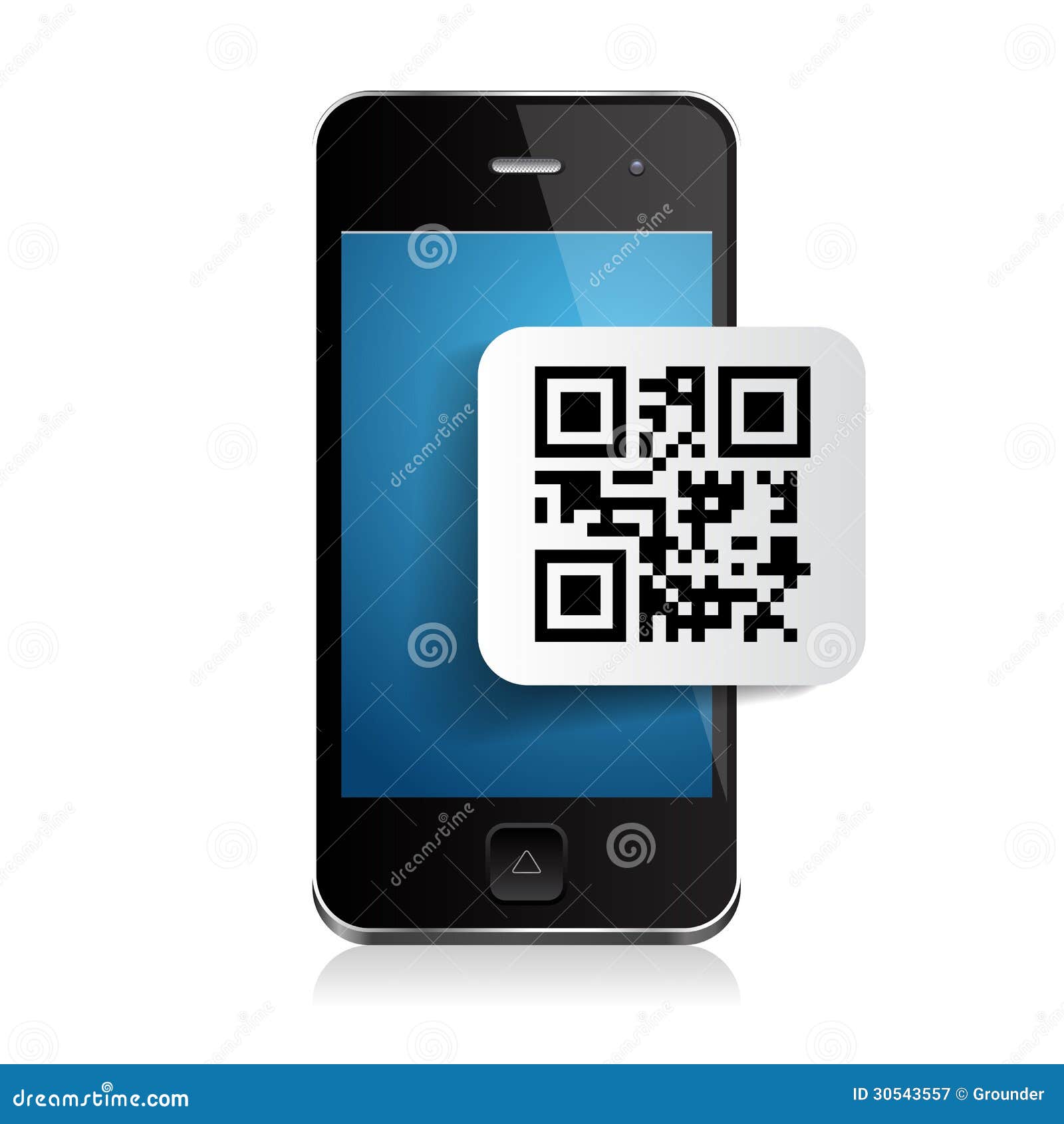 Smartphone and Qr Code Label Stock Vector - Illustration of electronic ...
