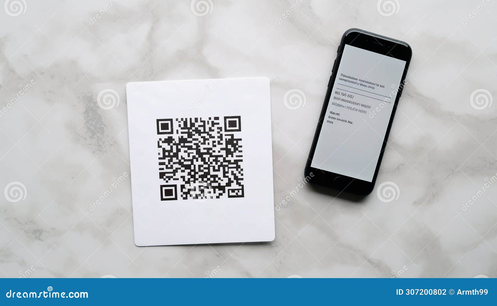 Smartphone and Qr Code on White Paper. Scan QR Code Concept Stock ...