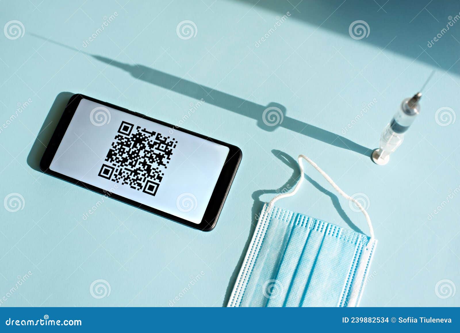 Smartphone with Quar Code of Vaccination Certificate on the Screen ...