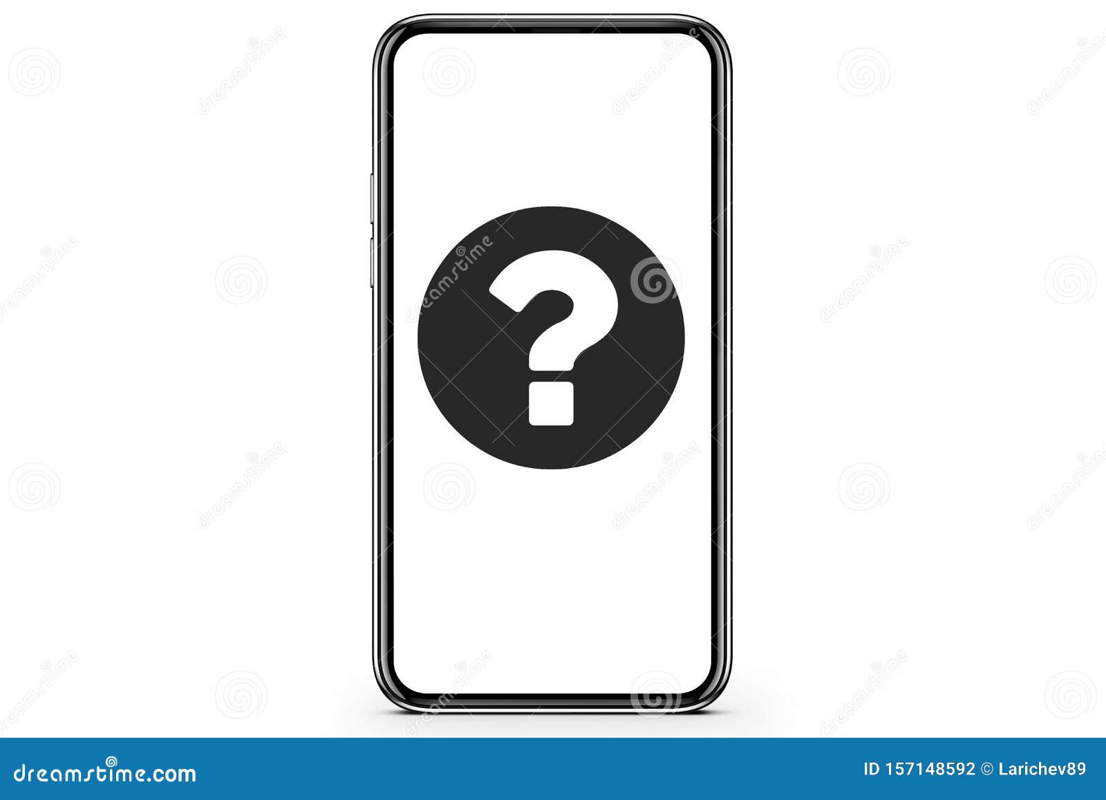 Smartphone with Question Mark on the Screen. 3d Illustration Stock ...