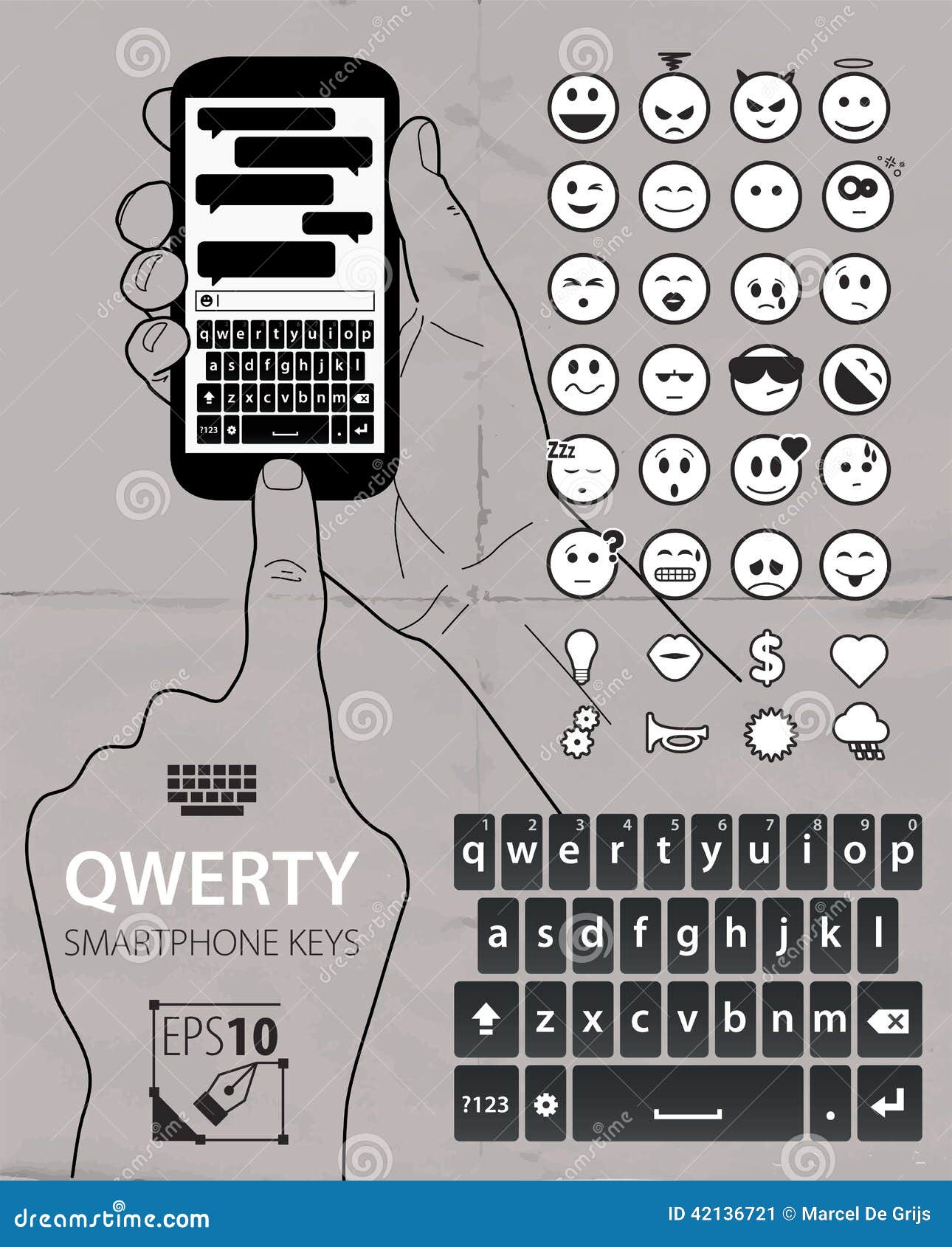 QWERTY Keyboard Layout - Buttons And Keys With Characters Of Latin ...