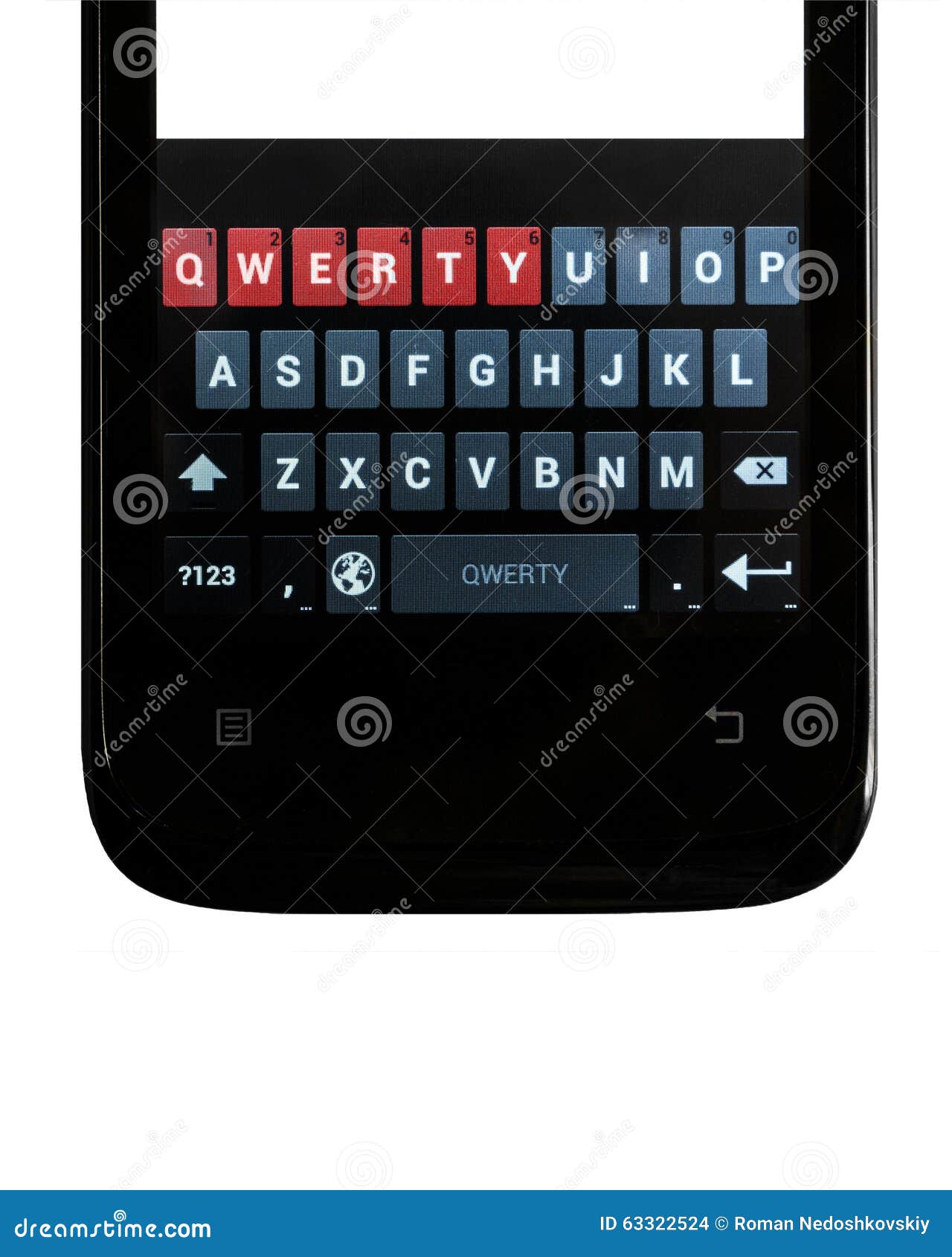 Smartphone stock photo. Image of qwerty, white, touchscreen - 63322524