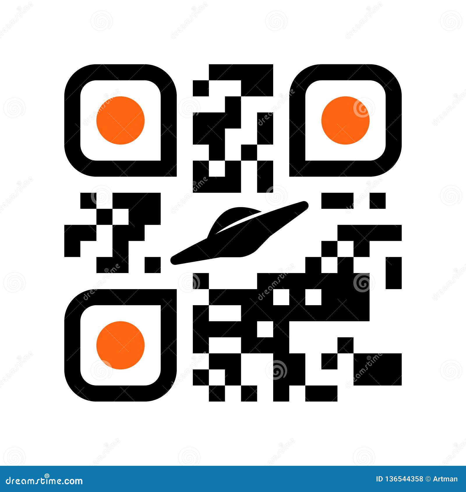 Smartphone Readable QR Code they Exist with UFO Icon Stock Vector ... Smartphone Readable QR Code they Exist with UFO Icon Stock Vector ...