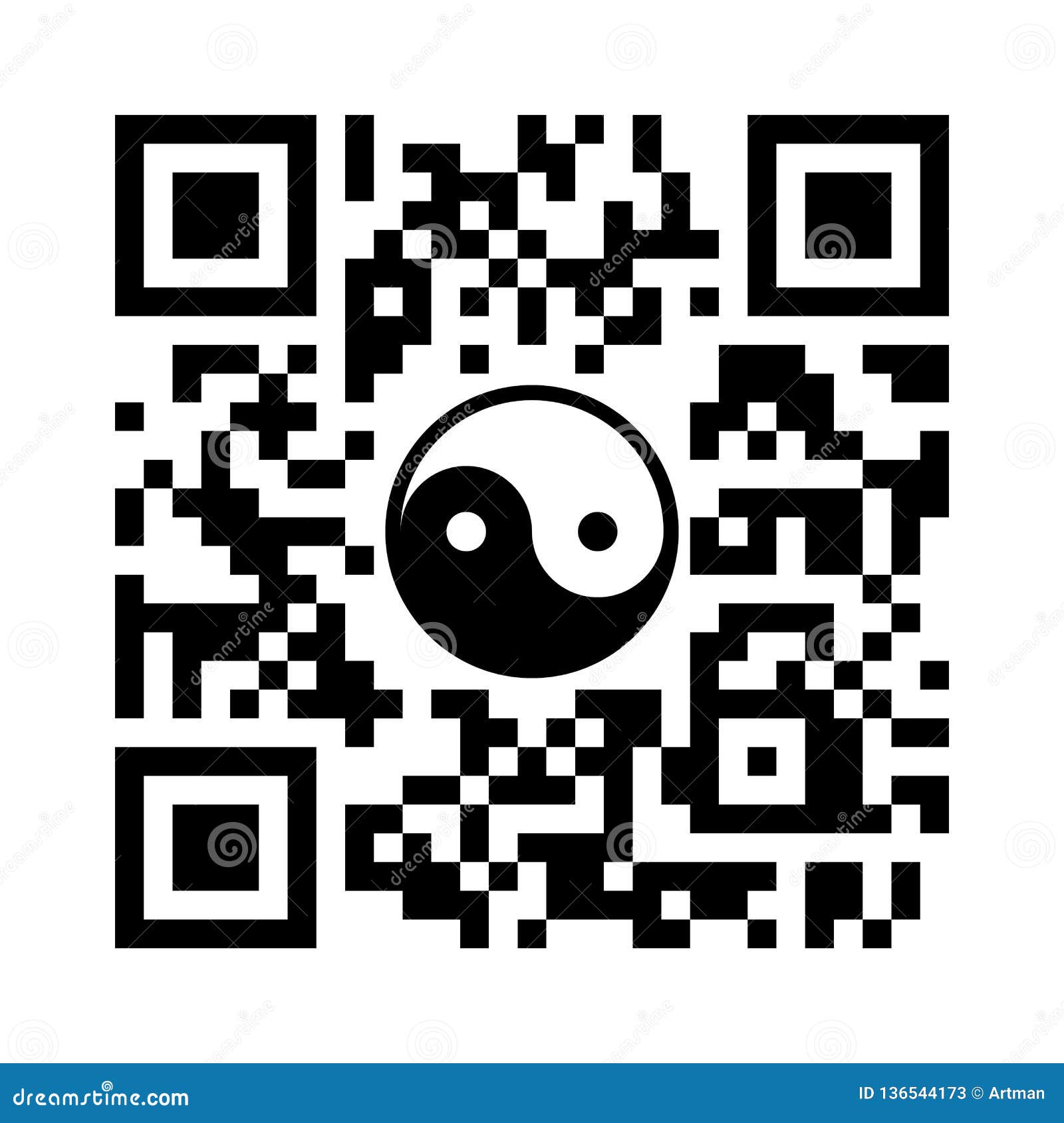 Smartphone Readable QR Code Keep Calm and Balance with Yin Yang Symbol ... Smartphone Readable QR Code Keep Calm and Balance with Yin Yang Symbol ...