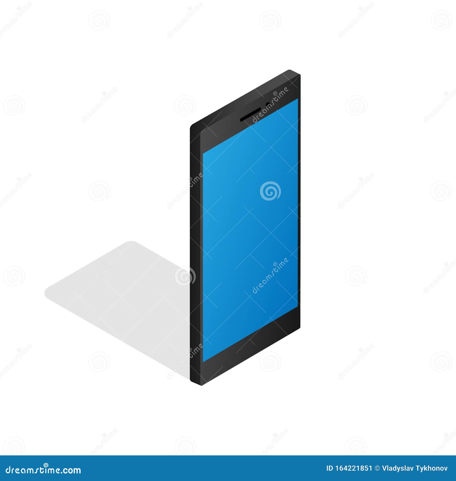 Smartphone Realistic 3d Vector Isometric Illustration in Flat Style on ...