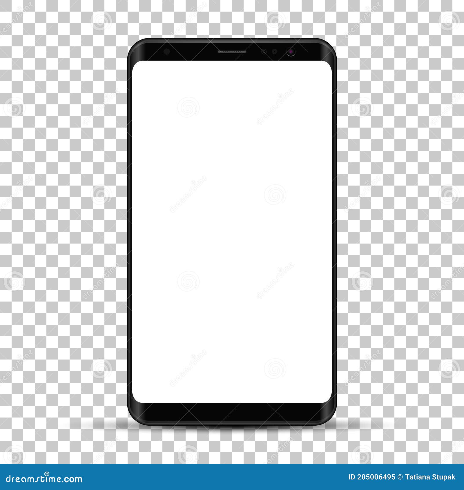 Smartphone, Realistic Mobile Phone Isolated with Blank Screen. Vector ...