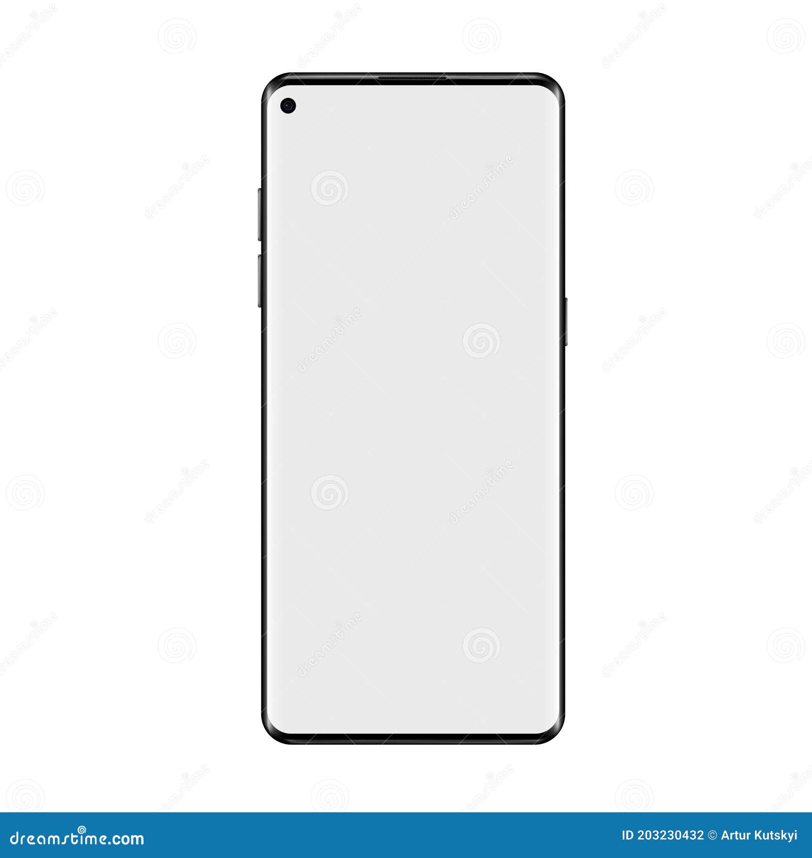 Smartphone Realistic Mockup Front View with Blank Screen Stock Vector ...