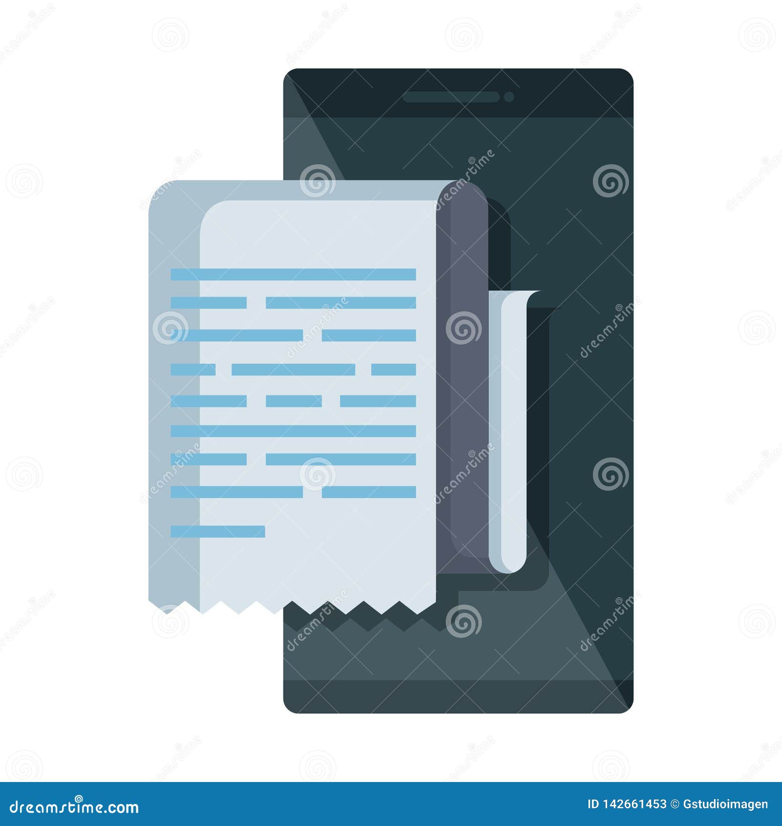 Smartphone with Receipt Document Stock Vector - Illustration of ...