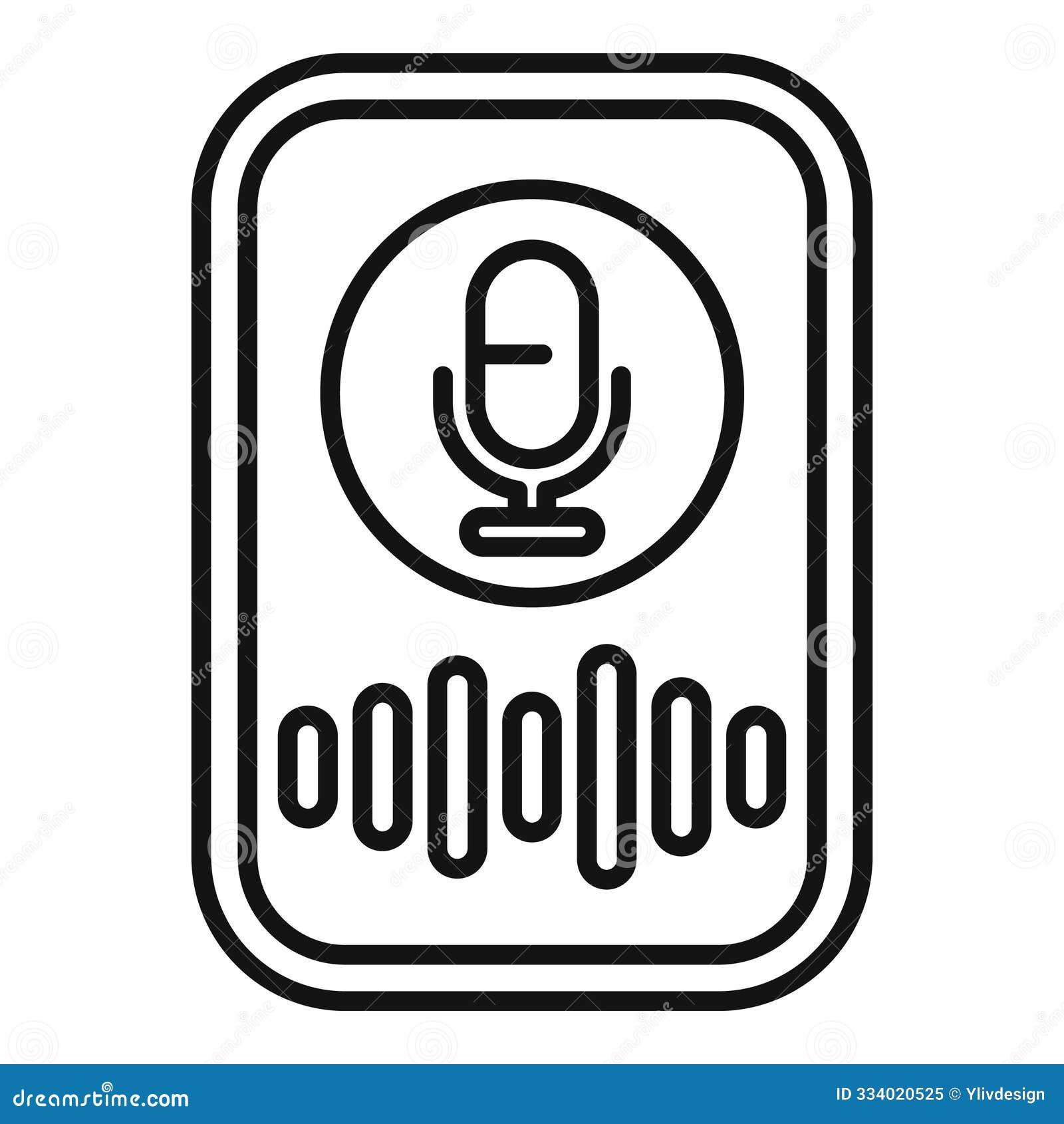 Smartphone Recording Audio Message with Microphone Icon and Sound Wave ...