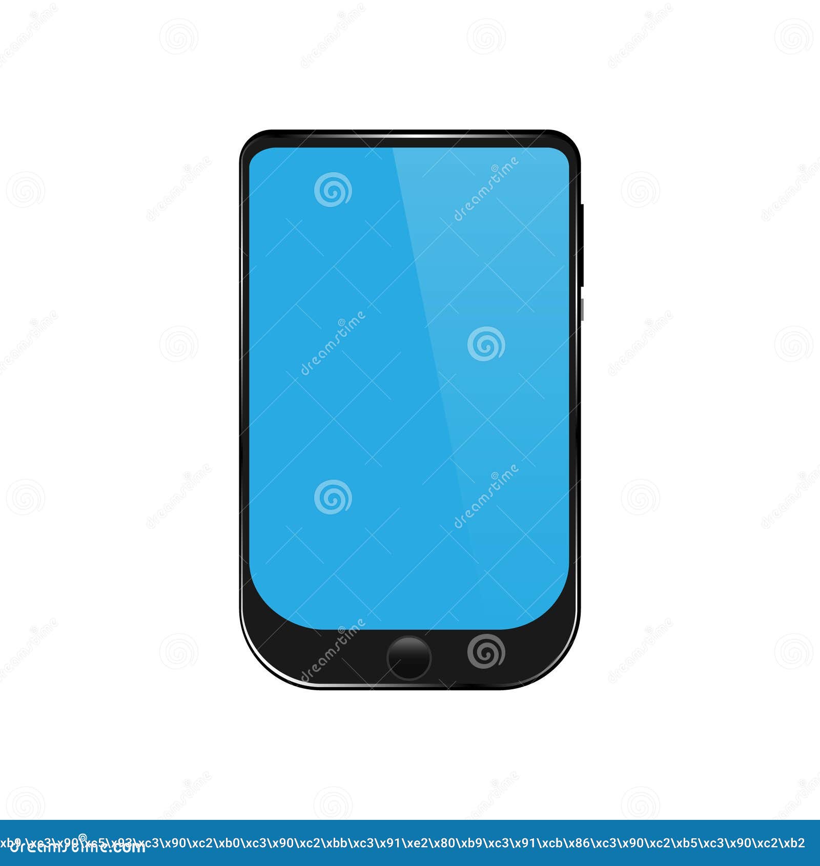 Smartphone Rectangular Con Una Pantalla Azul Stock de ilustración ...