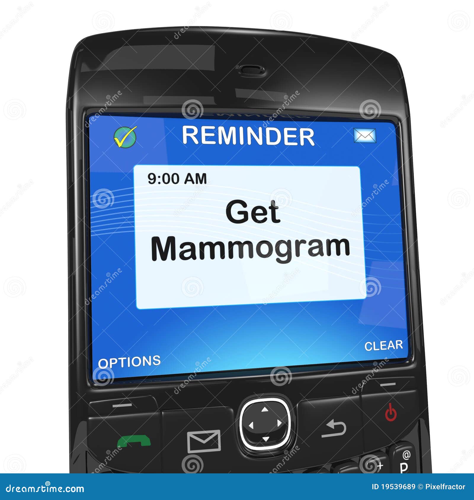 Smartphone Reminder, Mammogram Stock Illustration - Illustration of ...