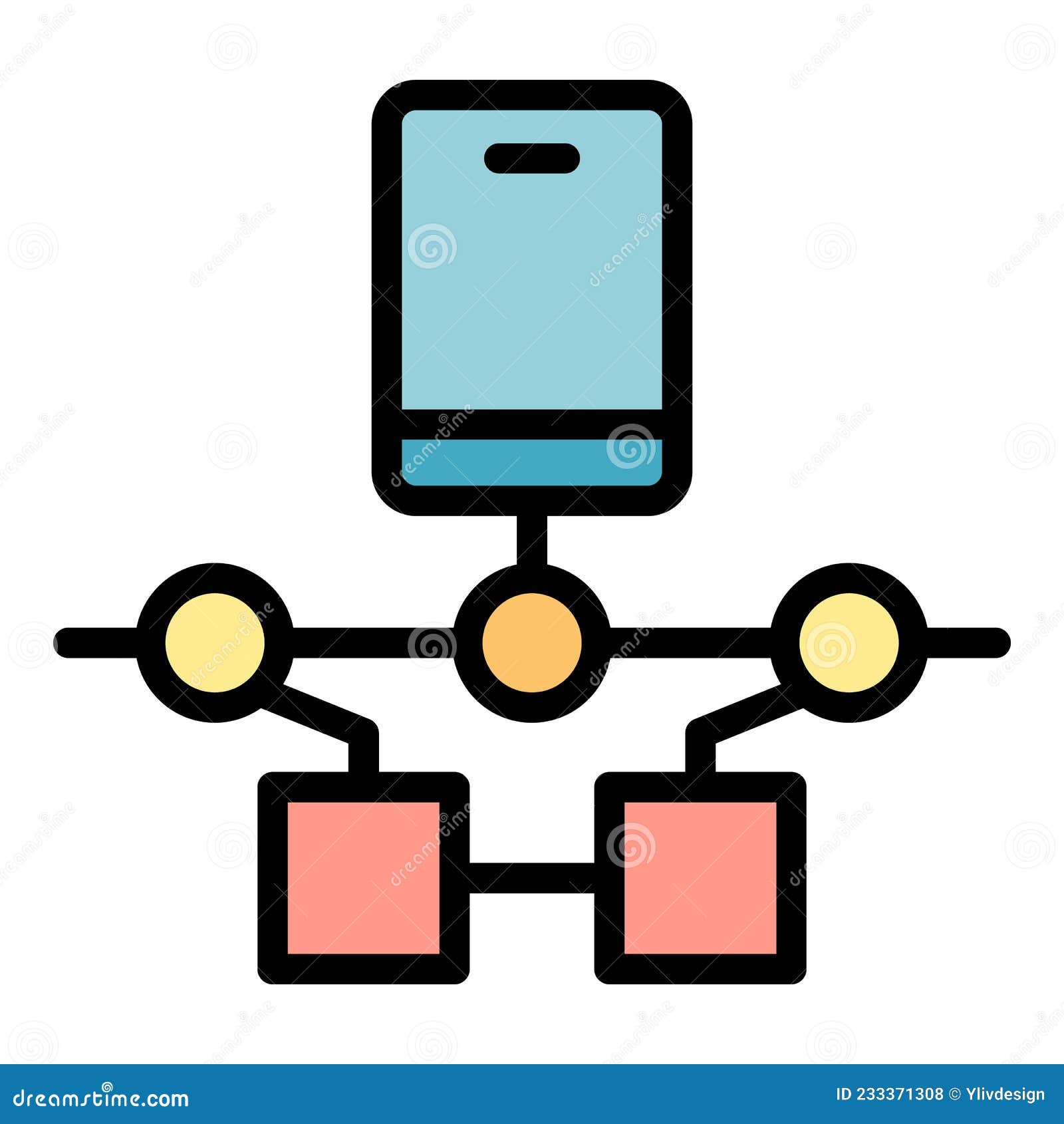 Smartphone Remote Access Icon Color Outline Vector Stock Vector ...