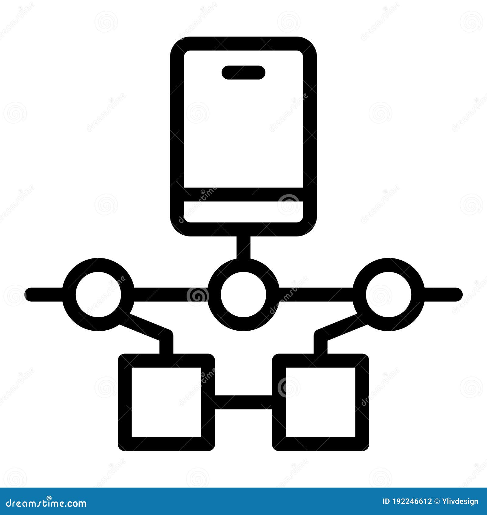Smartphone Remote Access Icon, Outline Style Stock Vector ...