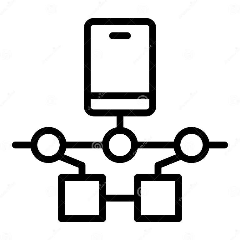 Smartphone Remote Access Icon, Outline Style Stock Vector ...