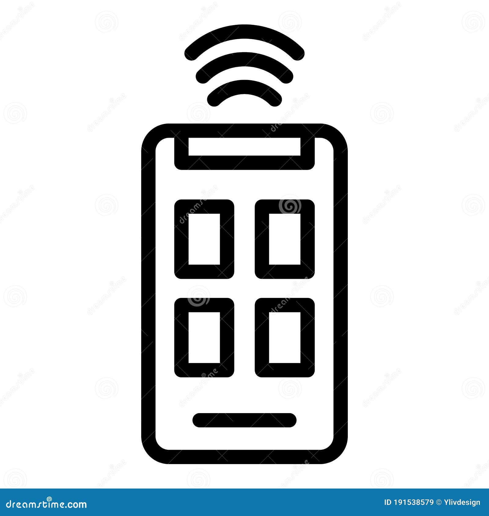 Smartphone Remote Control Icon, Outline Style Stock Vector ...