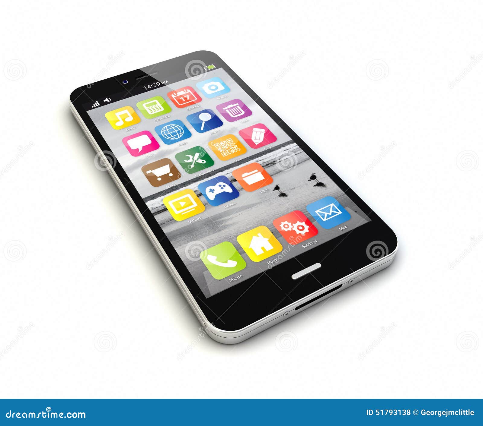 Smartphone render stock illustration. Illustration of mobile - 51793138