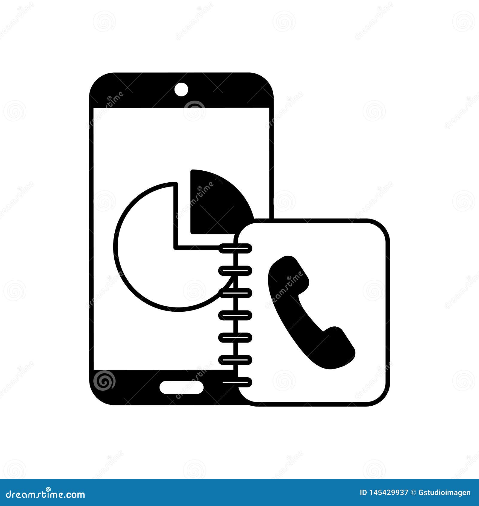 Smartphone Report Chart Address Book Telephone Stock Vector ...