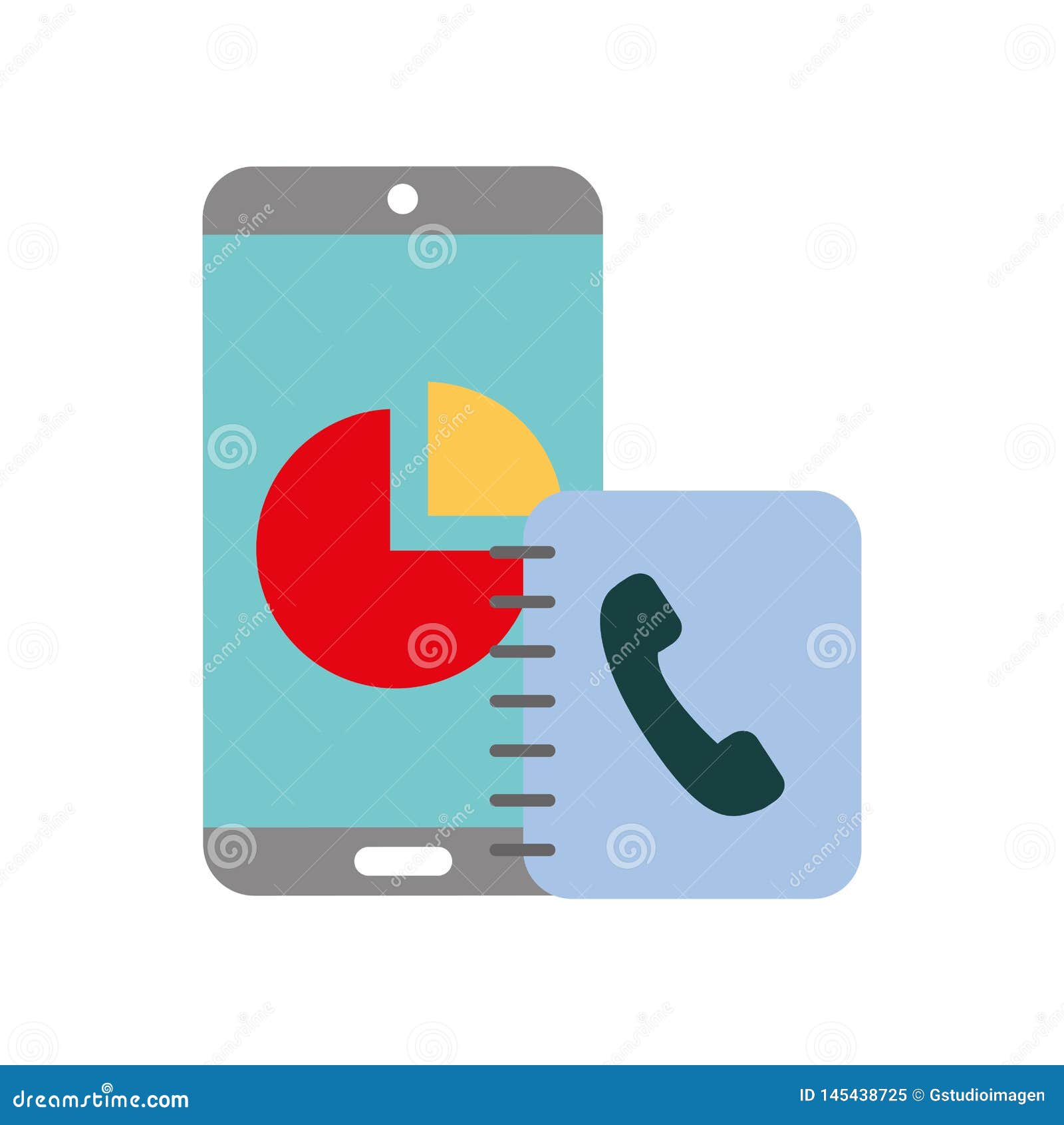 Smartphone Report Chart Address Book Telephone Stock Vector ...