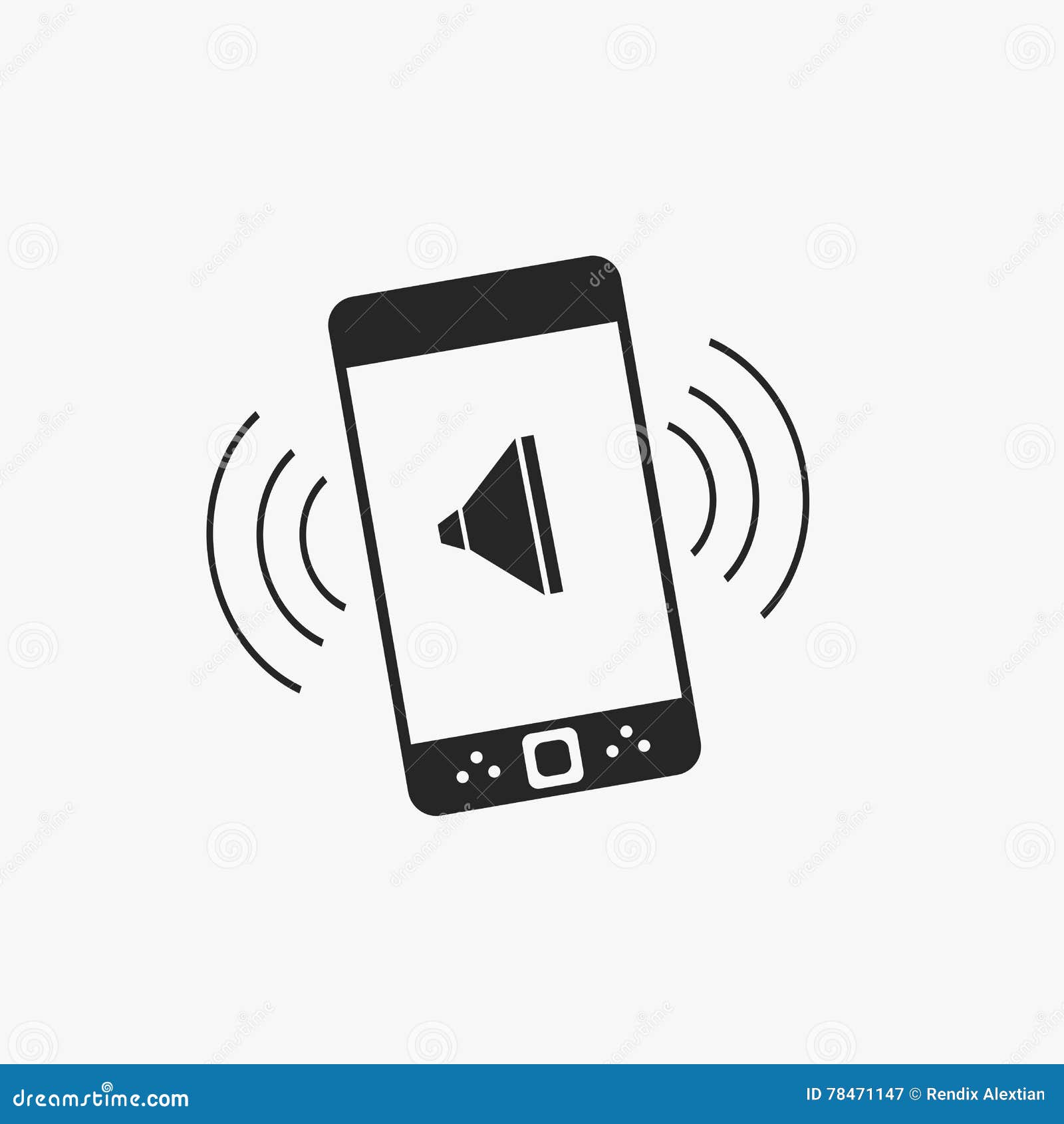 Smartphone Ringing Flat Icon Stock Vector - Illustration of call, ring ...