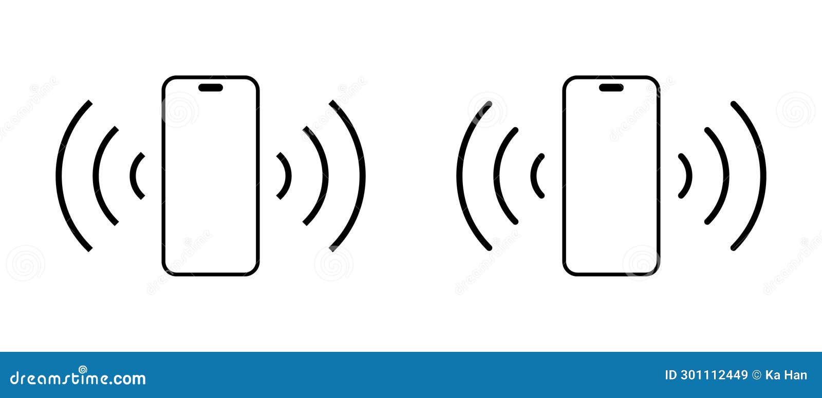 Smartphone Ringing Icon. Mobile Phone Vibrating Symbol Stock Vector ...