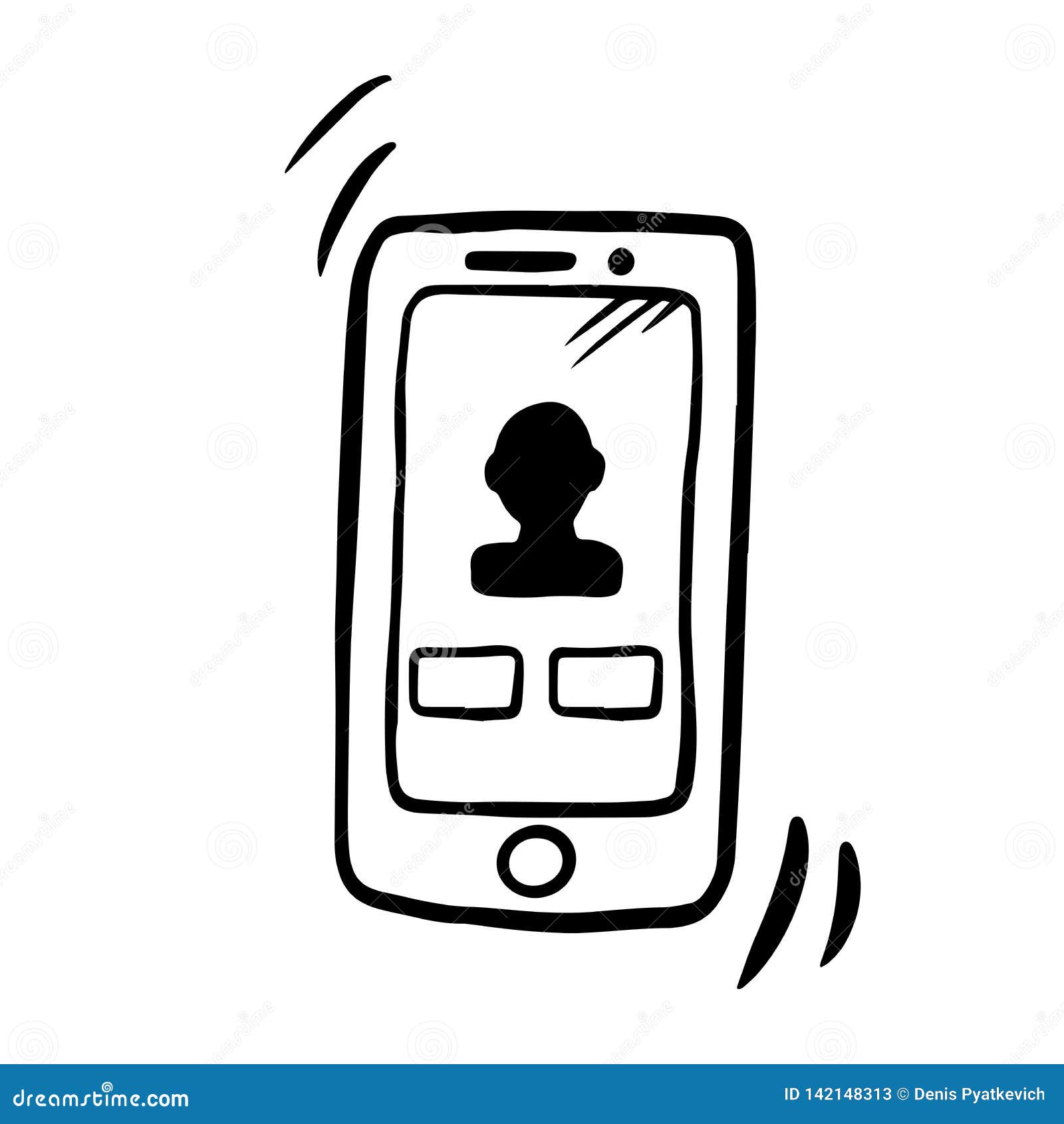 Smartphone Ringing, Vector Illustration with Signal Waves and Vibration ...