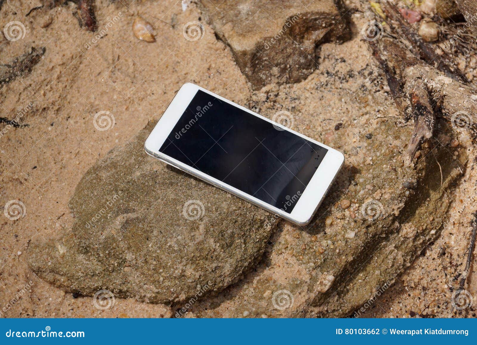 Smartphone on Rock and Sand Stock Photo - Image of concept, fashion ...